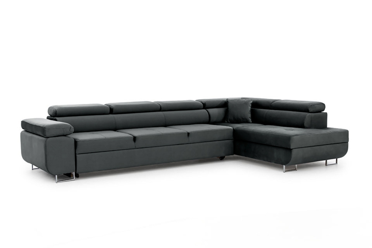 Rohová sedací souprava pravá s funkcí spaní Annabelle Maxi - Grafitový ...