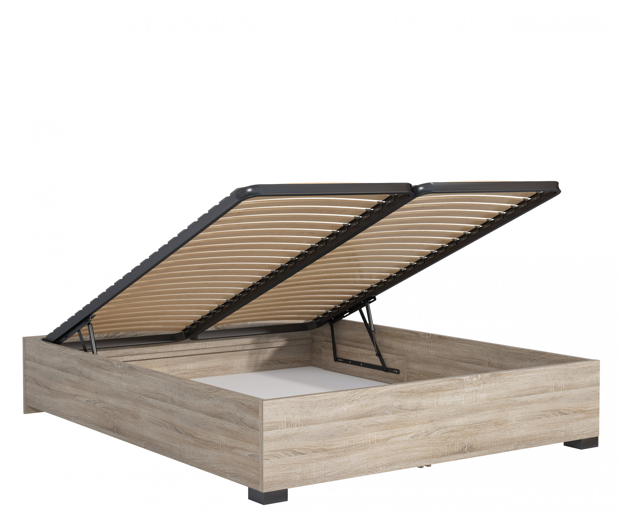 MADRID postel 160 s roštem - BEZ ČELA - dub riviera světlý/šedá ...